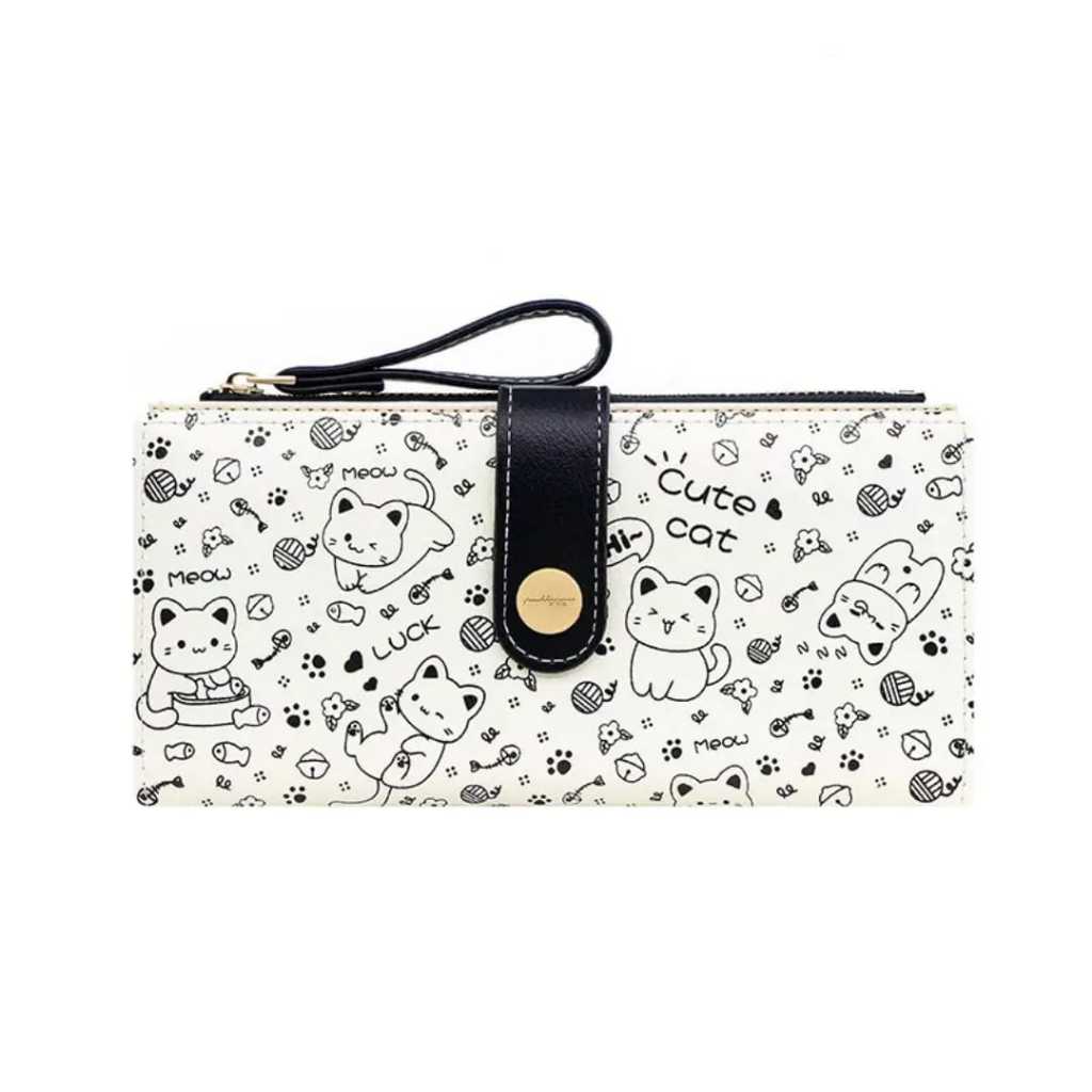 Jual Dompet Cute Cat Panjang-dompet wanita dompet panjang kartu uang ...