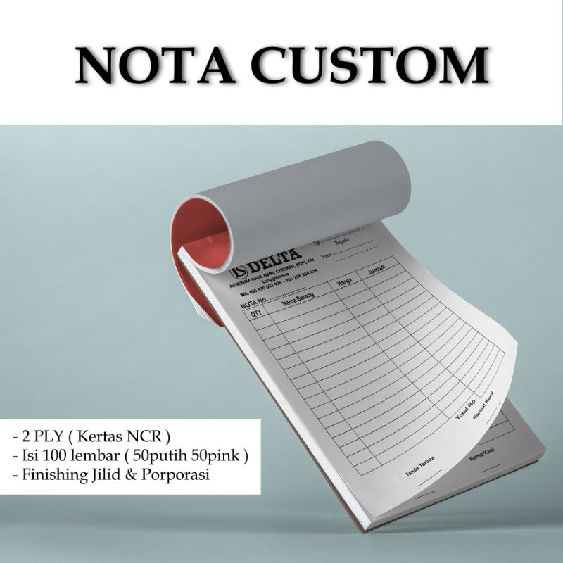 Jual NOTA CUSTOM 2ply Hitam | Warna (FREE DESAIN) | Shopee Indonesia