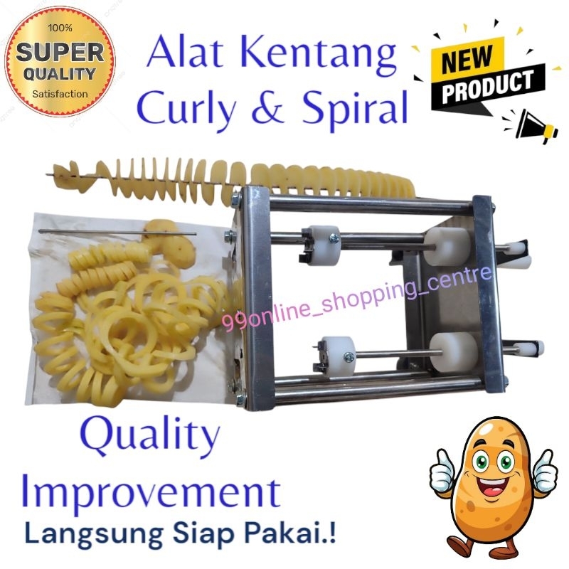 Jual Alat Pemotong Kentang Curly Sekaligus Spiral Stainless Steel ...