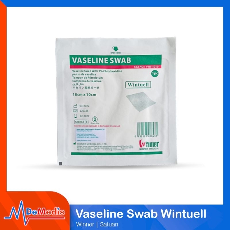 Jual Winner VASELINE SWAB 10x10cm Kasa Steril Luka Sejenis Lomatuell ...