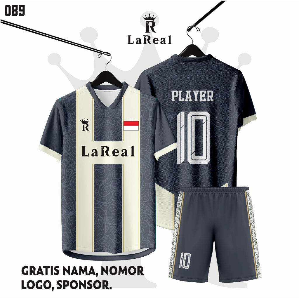 Jual LAREAL Baju Kaos Jersey Sepakbola Futsal Full Printing Custom Nama Bisa Satuan 089 | Shopee ...