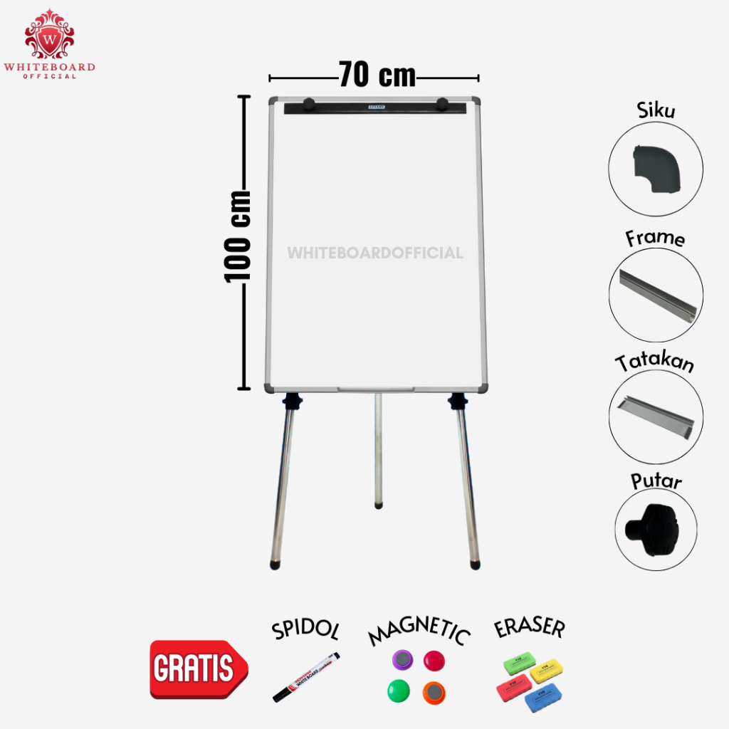 Jual SAKANA Flipchart Magnet 70x100cm / Flip Chart / Papan Presentasi ...
