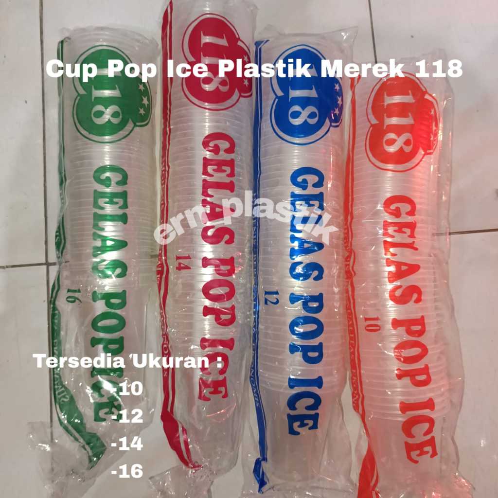 Jual Cup Gelas Plastik Pop Ice Merek 118 Ukuran 10,12,14,16 | Shopee ...