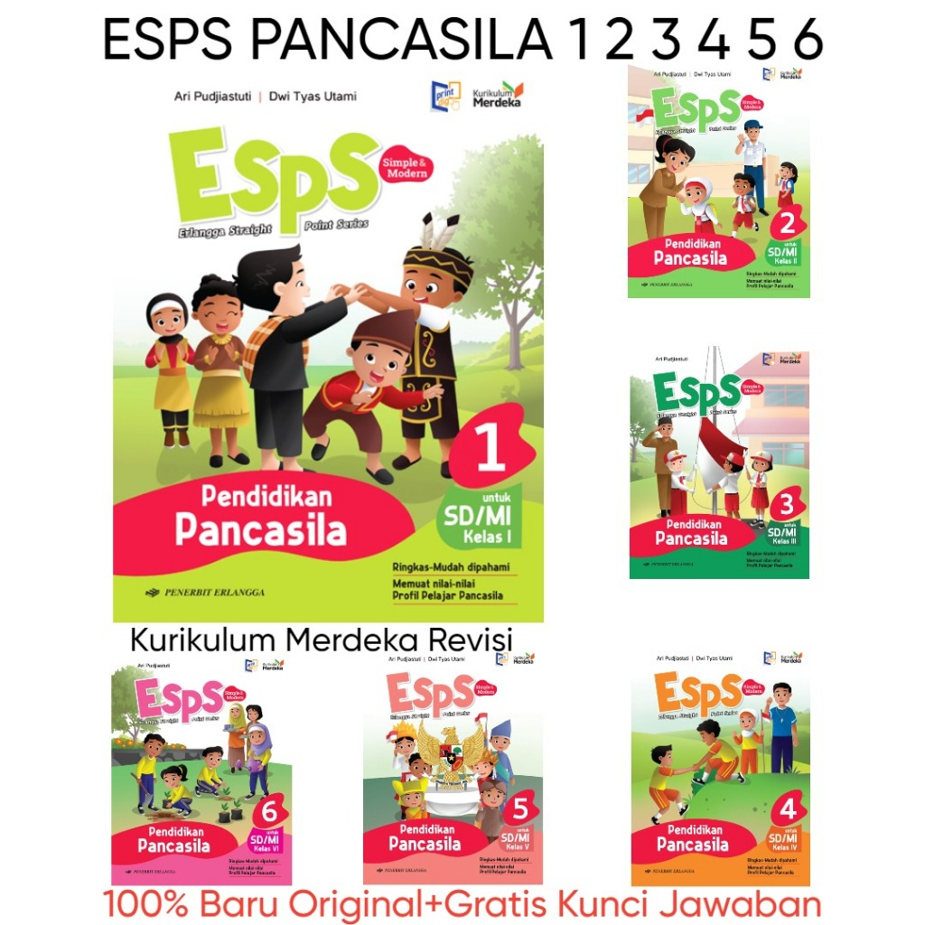 Jual Esps Pendidikan Pancasila Revisi SD / MI Kelas 1 2 3 4 5 6 Kurikulum Merdeka Erlangga ...