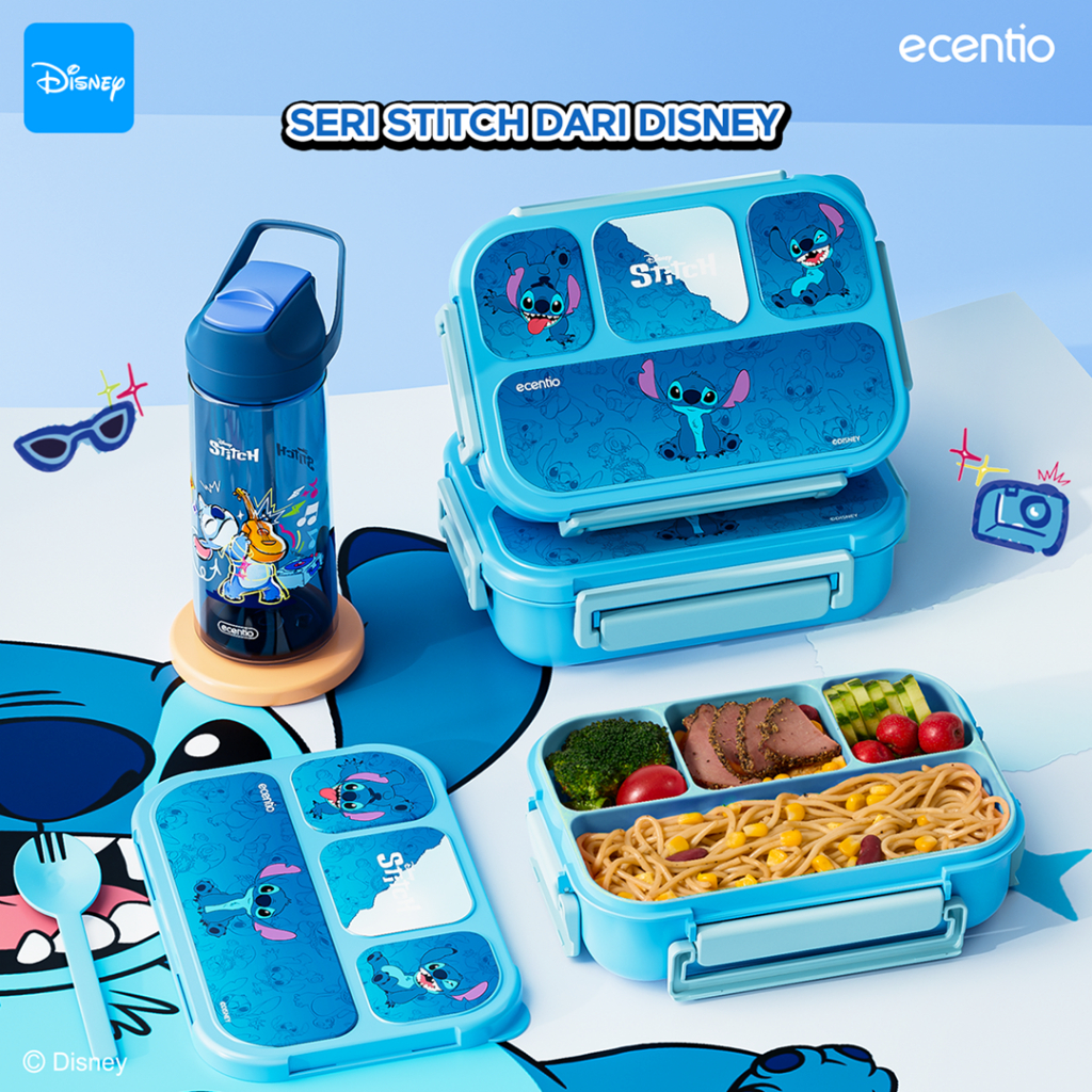Jual 【Lilo & Stitch Lunch Box Set】ecentiokids x Disney tempat bekal ...