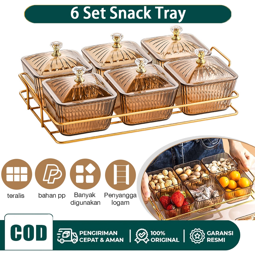 Jual 6 Set Snack Tray Snack Bowl Tempat Saji Snack Cemilan Kotak ...