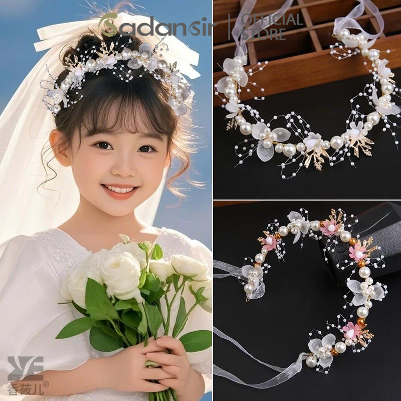 Jual Sadansir Headpiece Mutiara Bunga Crown Bridal Tiara Mahkota Peri ...