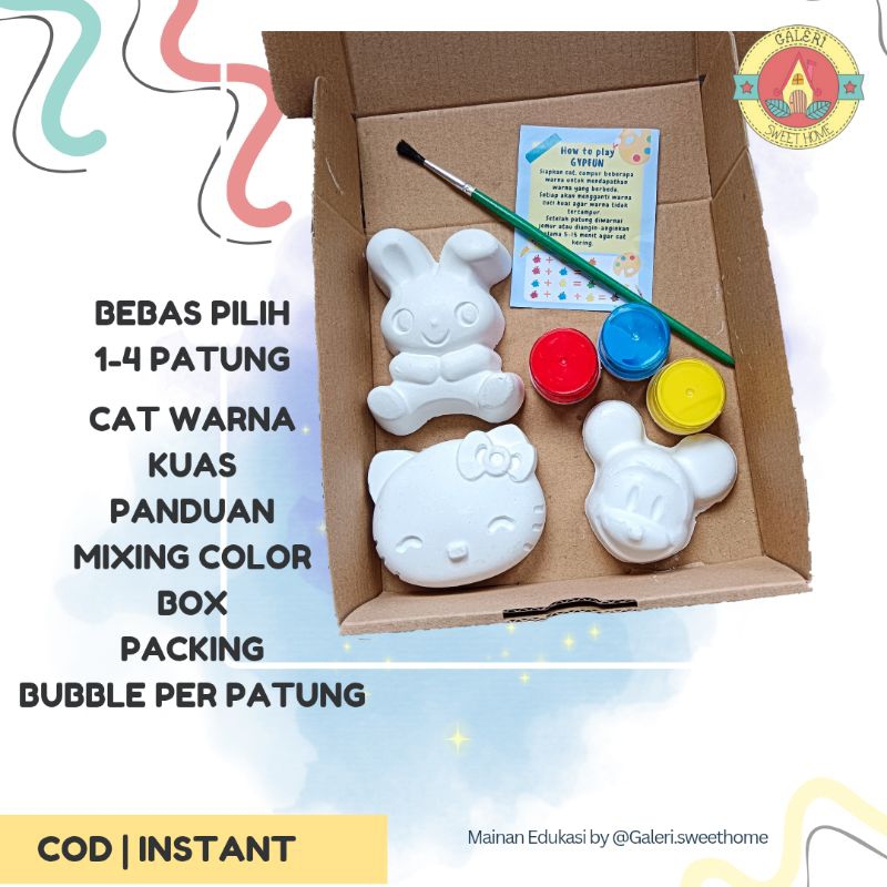 Jual Set Mewarna Patung Mainan Edukasi Alat Lukis Gypsum Tema Natal ...