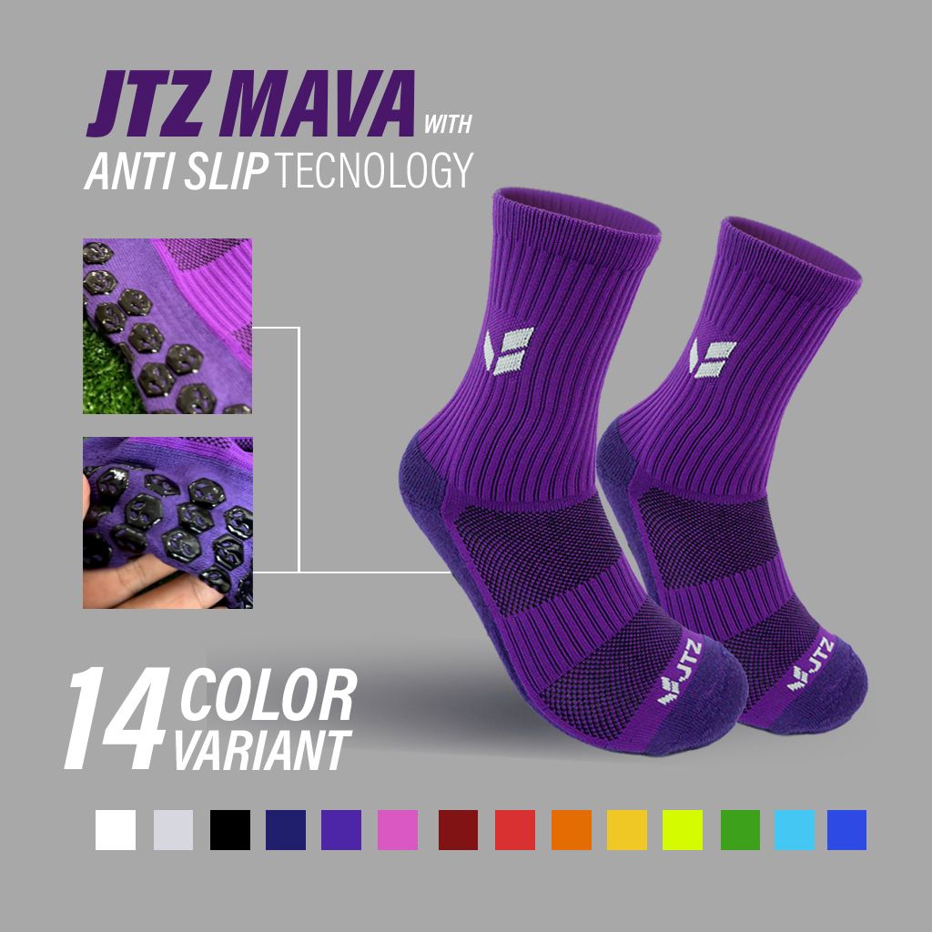 Jual kaos kaki anti slip pendek sebetis JTZ Sport Mava socks sepakbola ...