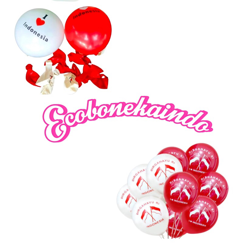 Jual Balon metalik 12 inch dirgahayu tulisan dirgahayu 10 pcs balon ...