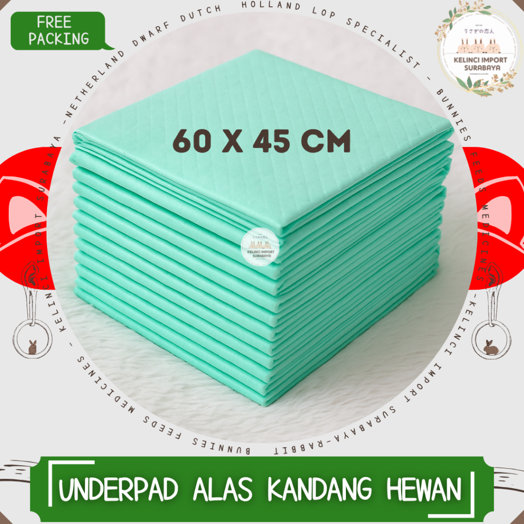 Jual UNDERPAD Alas Kandang Hewan Potty Training Lembaran - 60x45cm ...