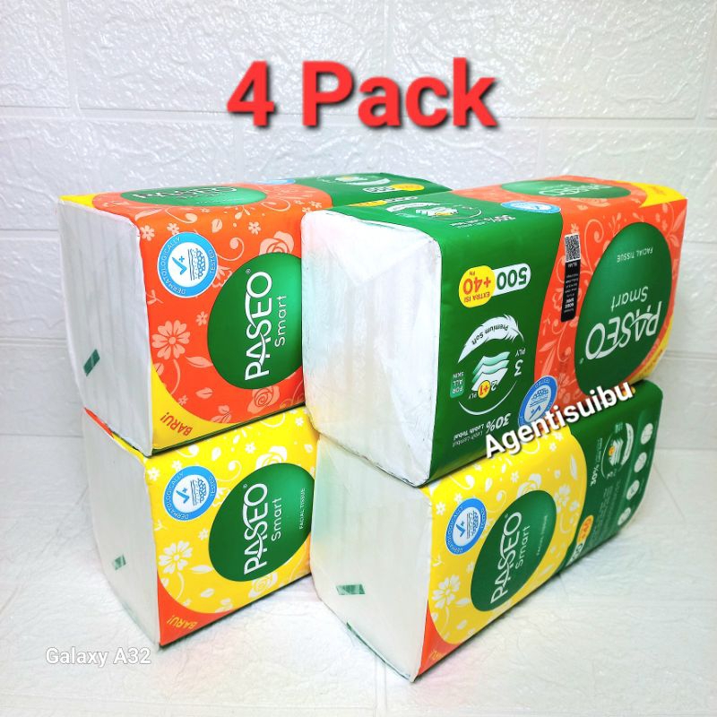 Jual (Paket 4 Pack)Tissue Tisu Paseo Smart 500 + 40 Ply / 540 Helai ...