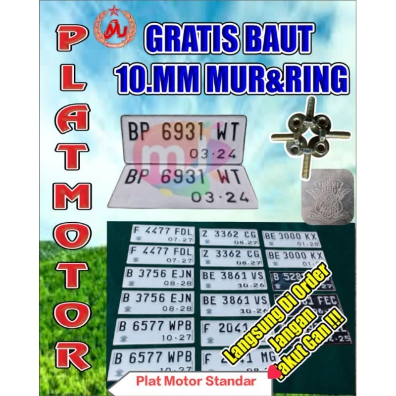 Jual PUT PLAT NOMOR MOTOR FONT STA1NDART _SAMSAT PAKAI LOGO KORLANTAS_KANAN &KIRI GRATIS BAUT ...
