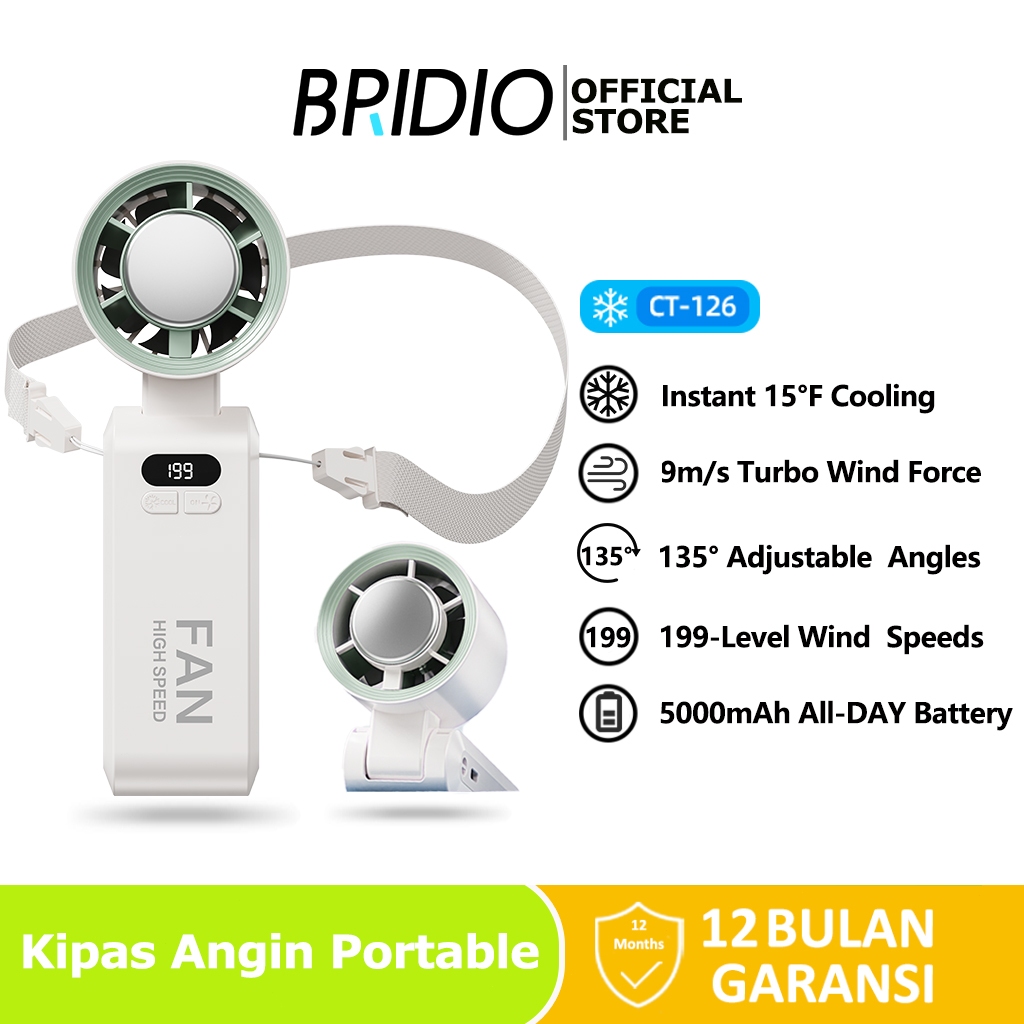 Jual Bridio Kipas Angin Portable CT126 Mendinginkan Wind Digital ...