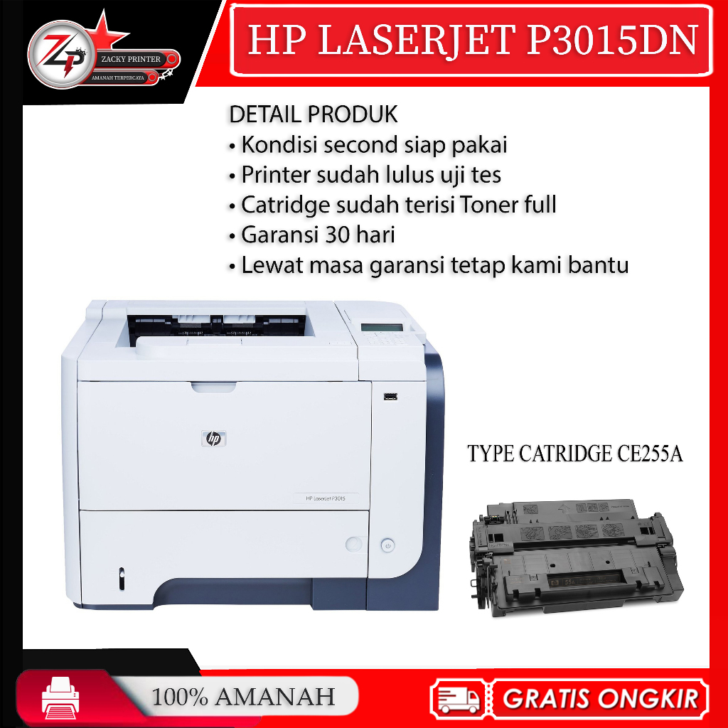 Jual Printer Hp Laserjet P3015DN murah sudah siap pakai bergaransi ...