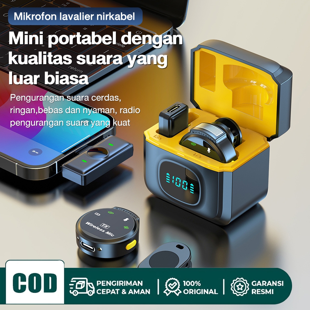 Jual Wireless Microphone Magnetic Clip On Mic Lavalier Microphone HP ...