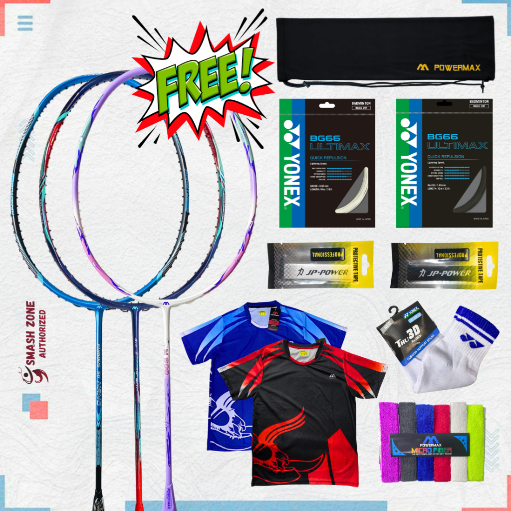Jual PAKET LENGKAP TERMURAH Raket Badminton POWER MAX 36 LBS Gratis ...