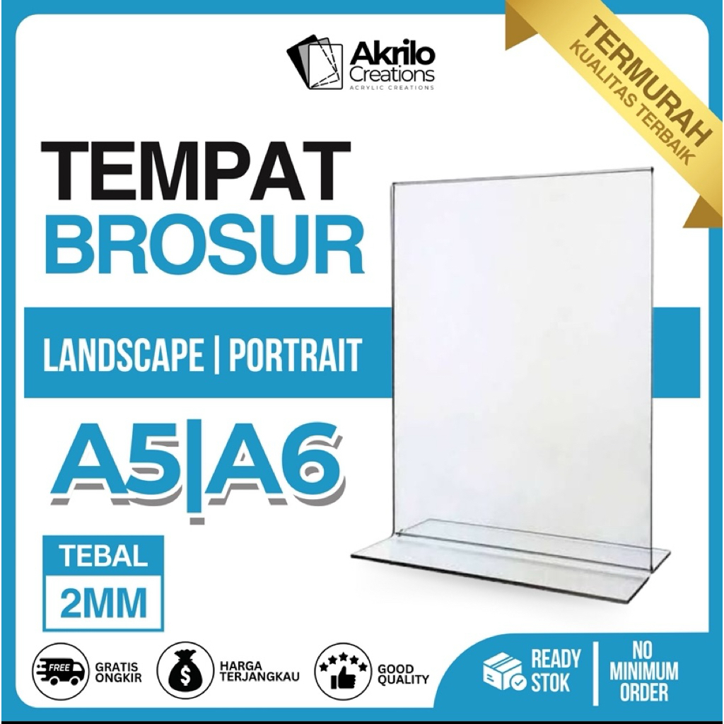 Jual Tempat Brosur Akrilik A5/A6 | Tent Card Display | Stand Menu QRIS ...