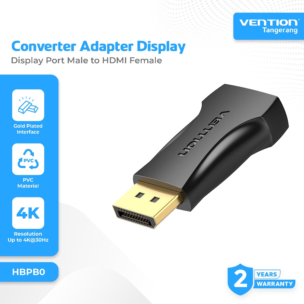 Jual Vention Adapter Converter DP Display Port Male to HDMI Female 4K ...