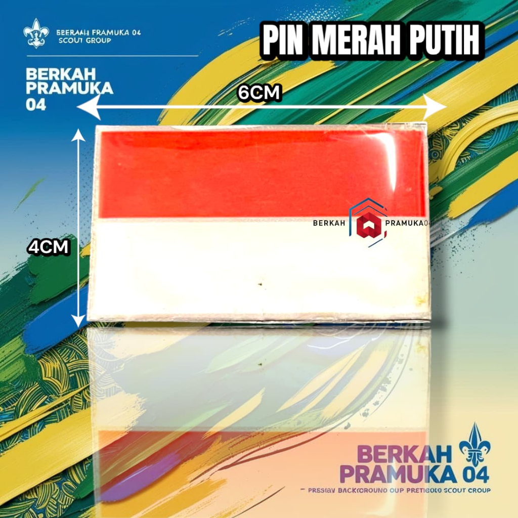 Jual Pin lencana merah putih ukuran 3x5cm fiber resin | Shopee Indonesia