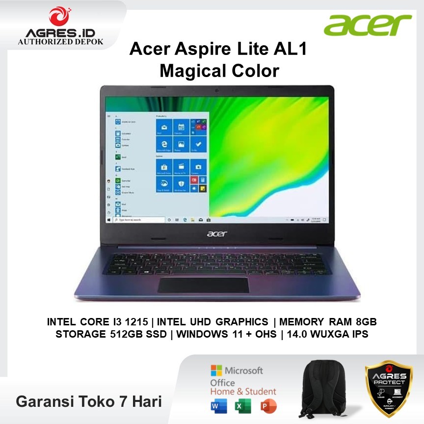 Jual Laptop Acer Aspire Lite AL1 Magical Color I3 1215 8Gb 512Gb ...