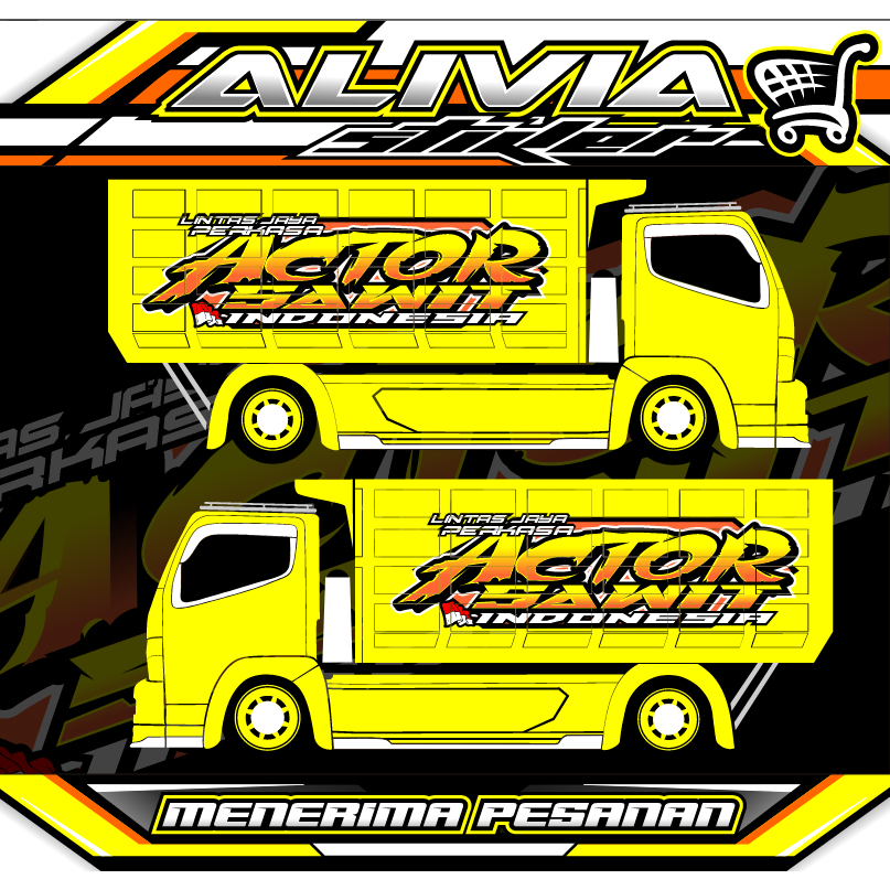Jual Stiker Bak Samping Truk-Stiker Actor Sawit-Stiker Decal Custome ...