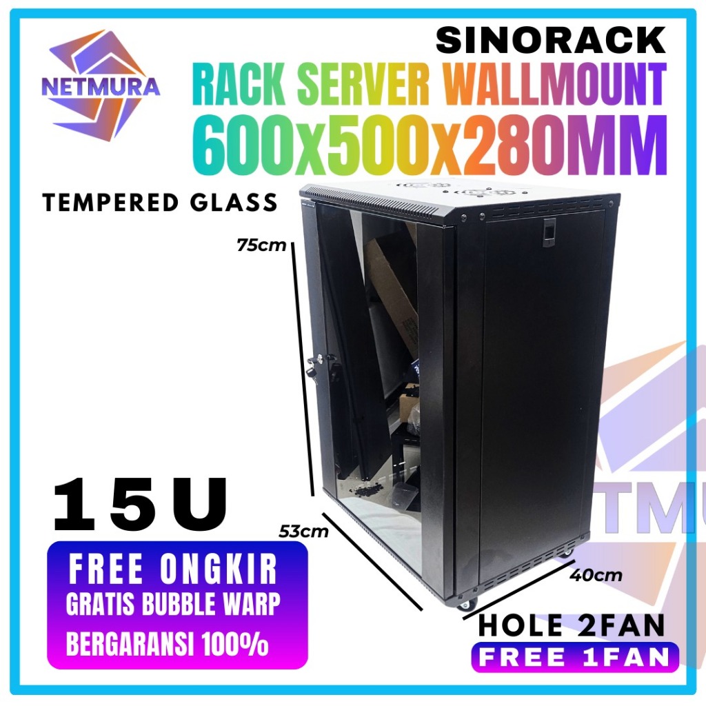 Jual Wallmount Rack Server 15U/ Rack Server Ukuran 15U Single Door ...