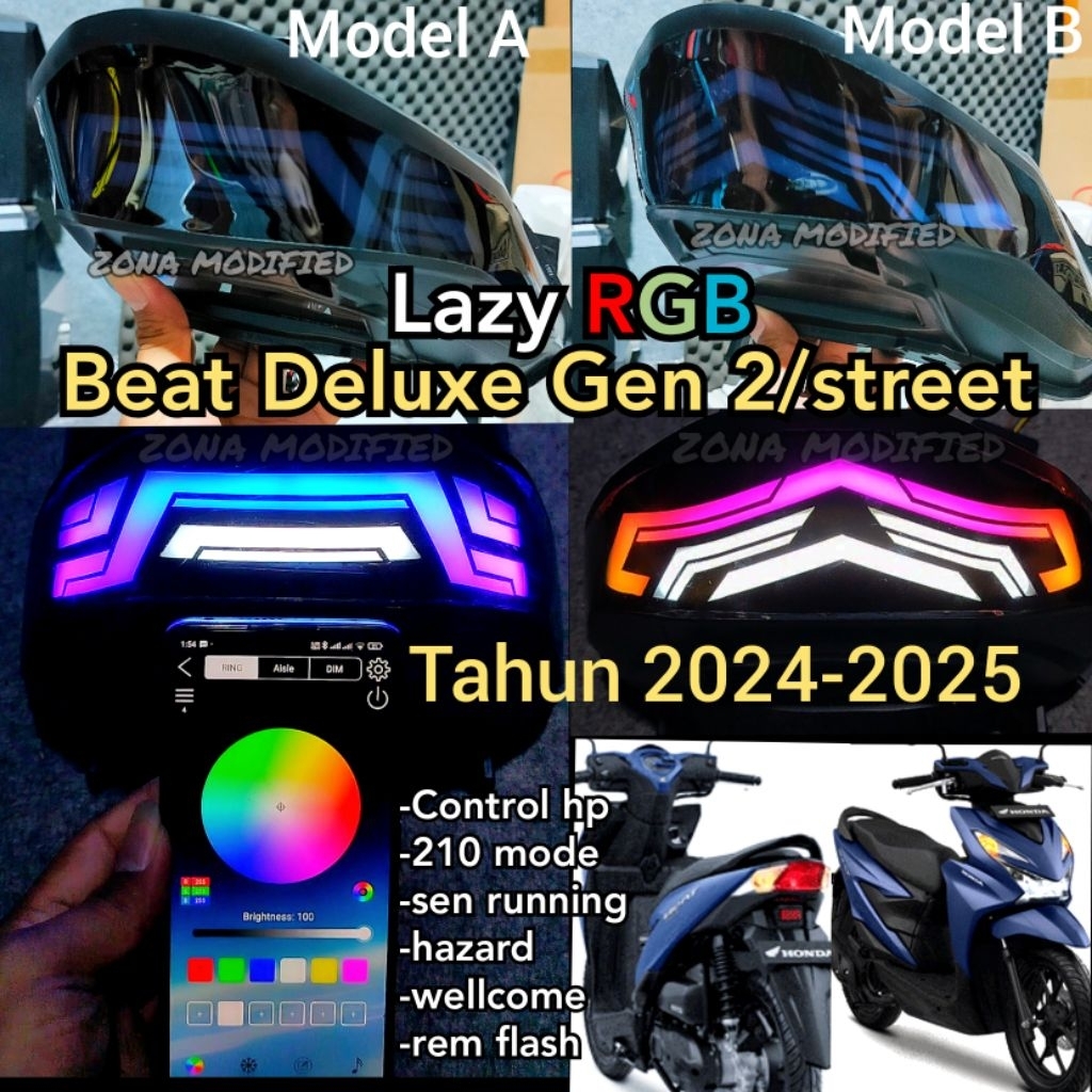 Jual Stoplamp Lazy RGB Honda Beat Deluxe Gen 2 / street / smart key ...