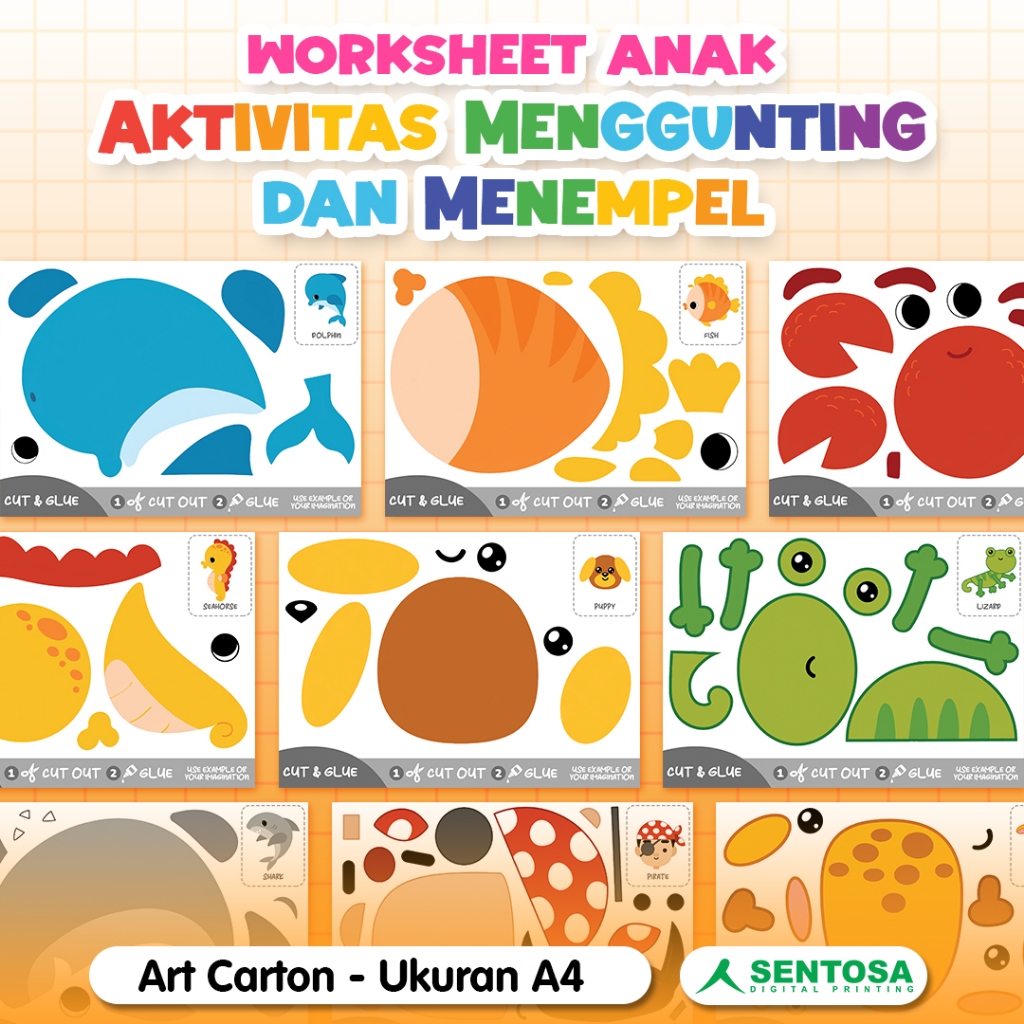 Jual WORKSHEET ANAK AKTIVITAS MENGGUNTING DAN MENEMPEL | Shopee Indonesia