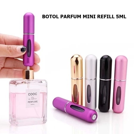 Jual TU Botol Aluminium Parfum Portable Mini Spray Travel 5ml Bottle ...
