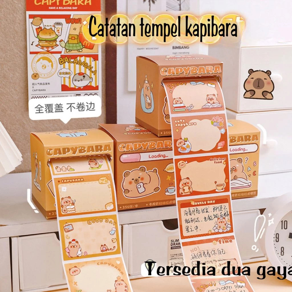 Jual DYPACK STICKER NOTE BOX CAPYBARA/ BUTTER BEAR STICKER NOTE LABEL ...