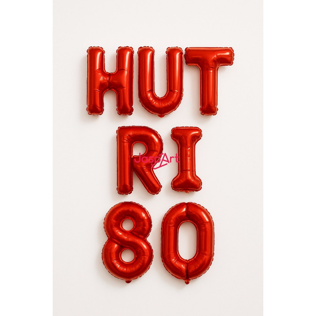 Jual BALON FOIL HURUF HUT RI 80 SET HUT RI PAKET DEKORASI HUT RI 80 SET ...