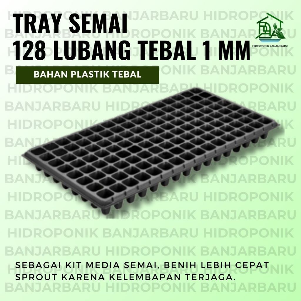 Jual TRAY SEMAI 128 LUBANG BENIH TEBAL 1 MM POT TRAY SEEDLLING TRAY ...