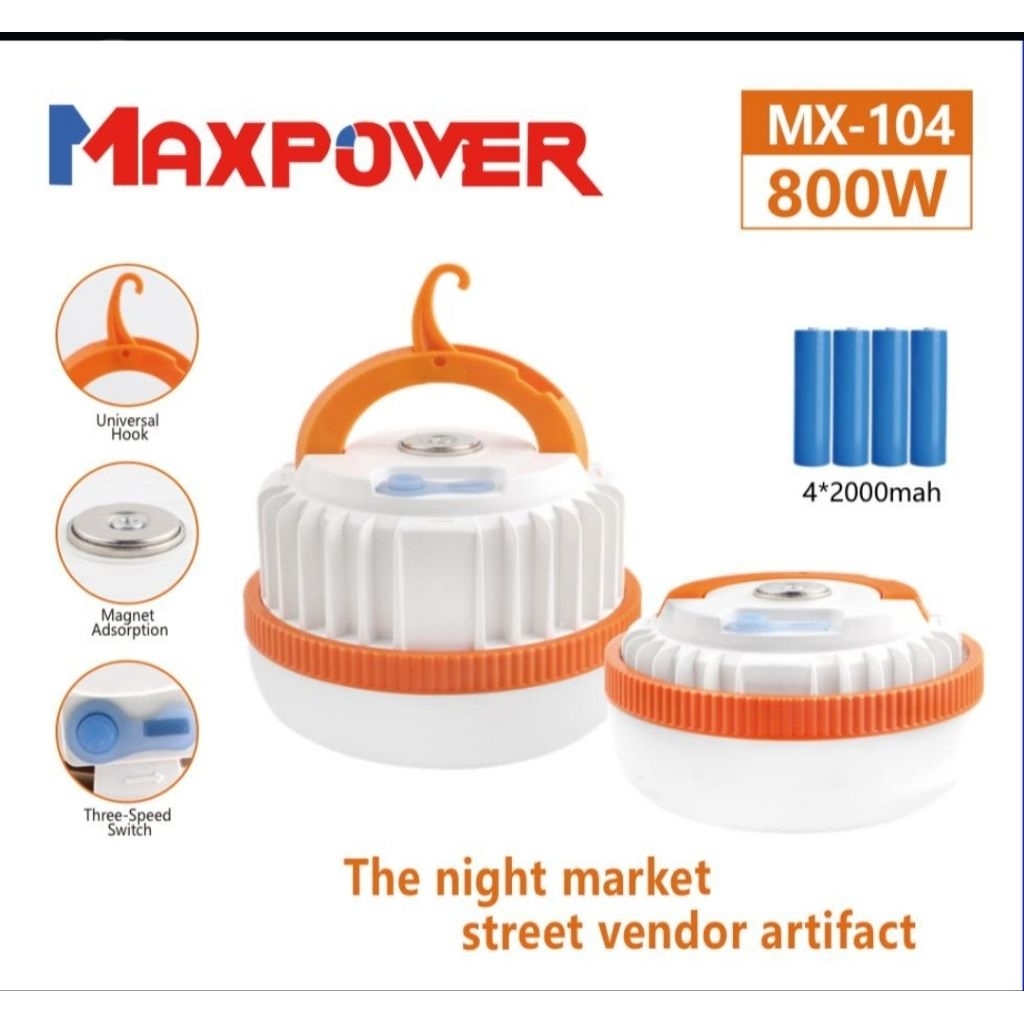 Jual Lampu emergency gantung camping lamp lampu tenda LED 300 watt dan 400 watt 3 mode cahaya ...