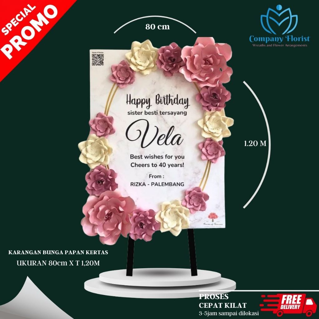 Jual Pesan Papan Bunga Kertas untuk Ucapan Duka dan Dukungan dengan ...