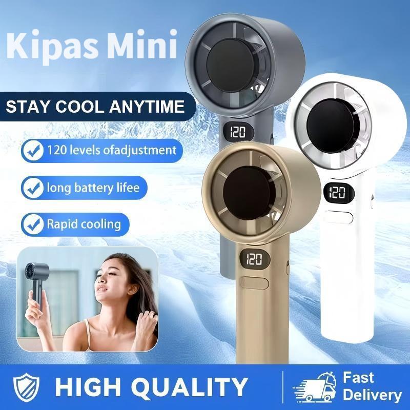 Jual Kipas angin Portable Mini Fan 120 Gear Wind Digital Display ...