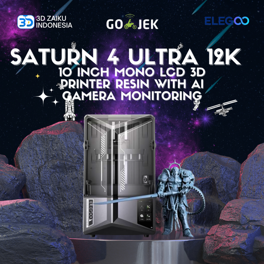 Jual ELEGOO Saturn 4 Ultra 12K MSLA 10 inch Mono LCD 3D Printer Resin with Ai Camera Monitoring ...