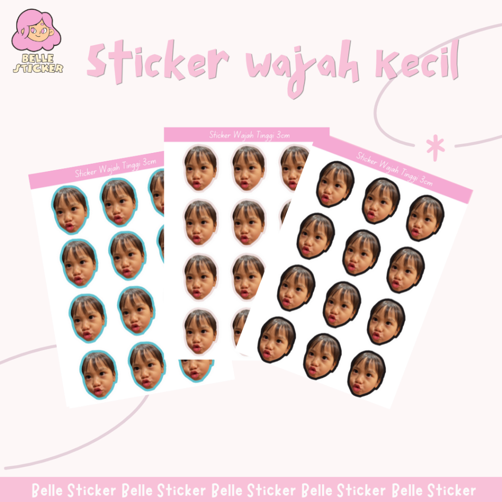 Jual Stiker Foto Wajah Isi 12pcs Tinggi 3cm Custom Suka-Suka Stiker ...