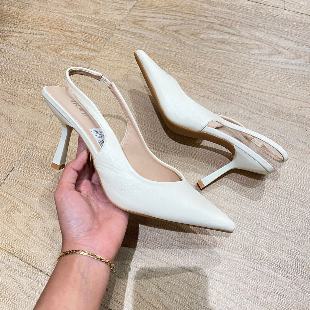 Jual ️SALE Payless Fioni Womens Sirius Slingback Heels - White | Shopee ...