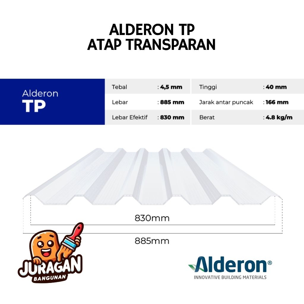 Jual ALDERON Twinwall Bening 830 TP (Atap uPVC Double Layer ...