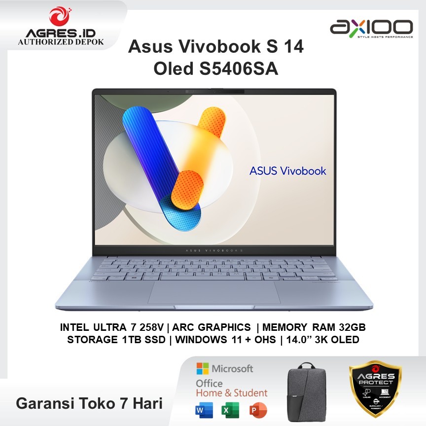 Jual Laptop Asus Vivobook S 14 Oled S5406SA Intel Ultra 7 258V 32GB 1TB ...