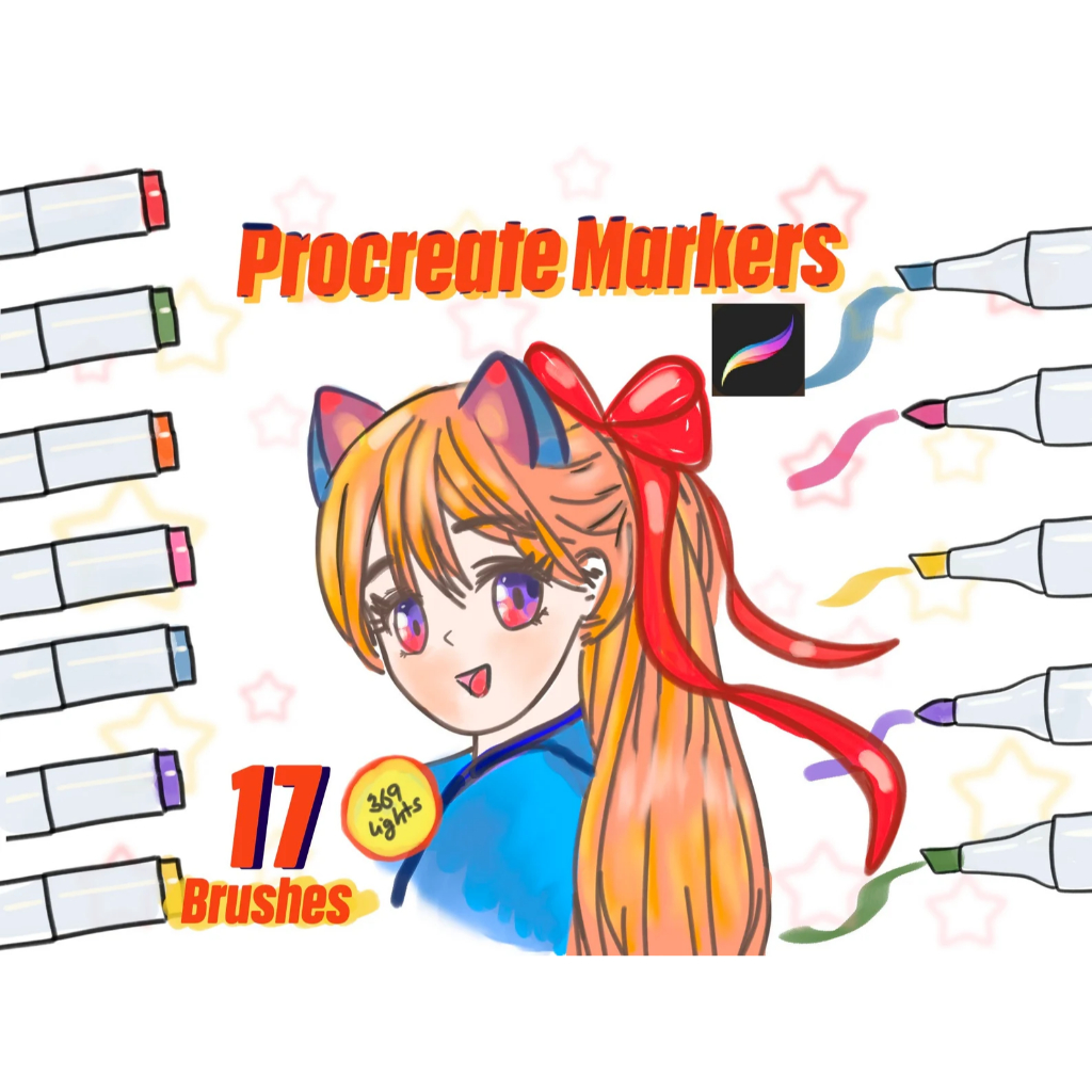 Jual Procreate Brush - 17 Marker Brushes | Shopee Indonesia