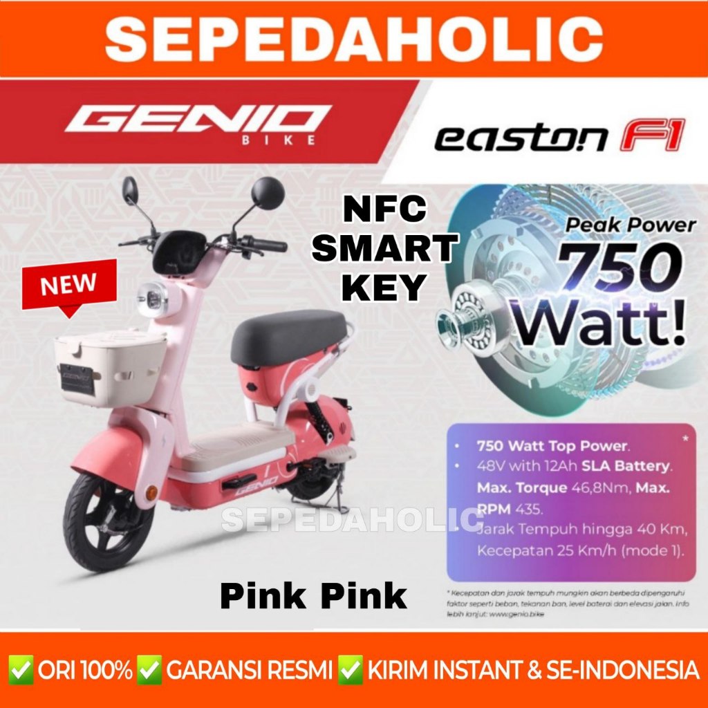 Jual Sepeda Listrik GENIO EASTON F1 BY UNITED 750 Watt Electric E Bike ...