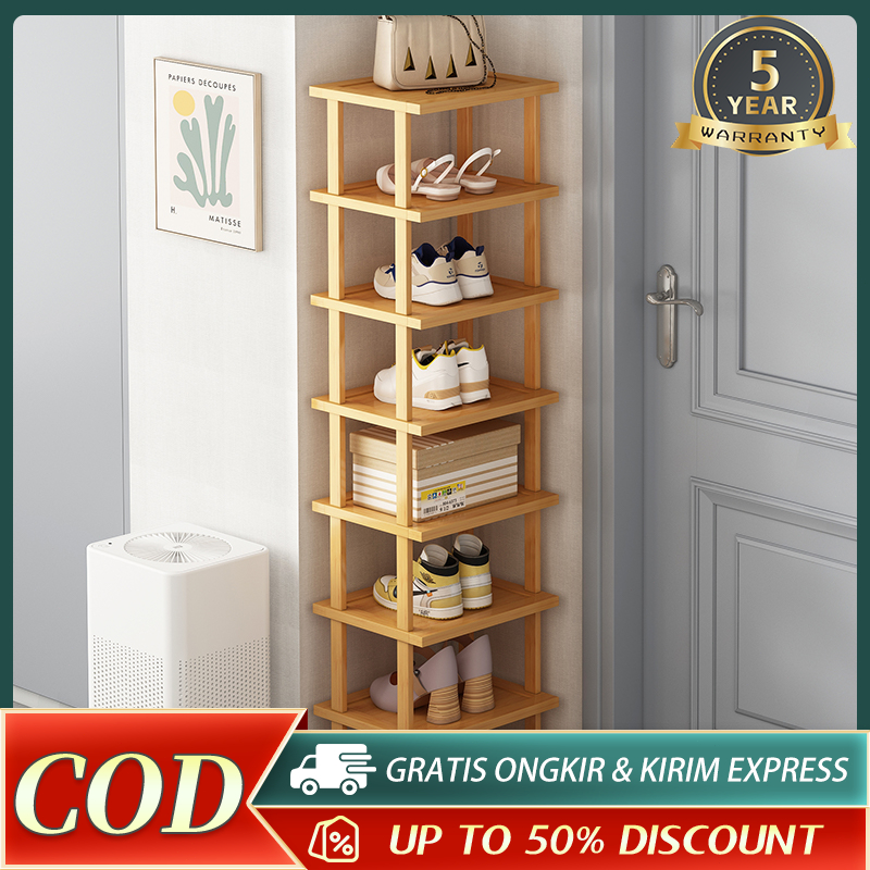 Jual Rak Sepatu Kayu 9 Susun Minimalis Estetik | Rak Jumbo Berdiri ...