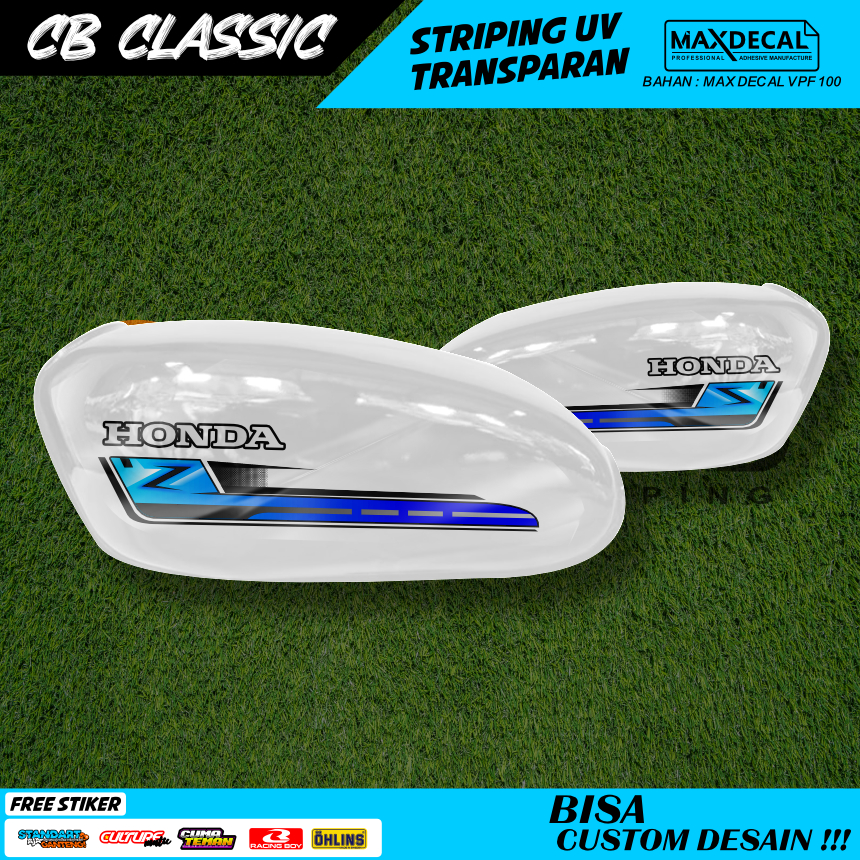 Jual STIKER MOTOR CB CLASSIC FACELIFT STRIPING TRANSPARAN DESAIN UNIK ...