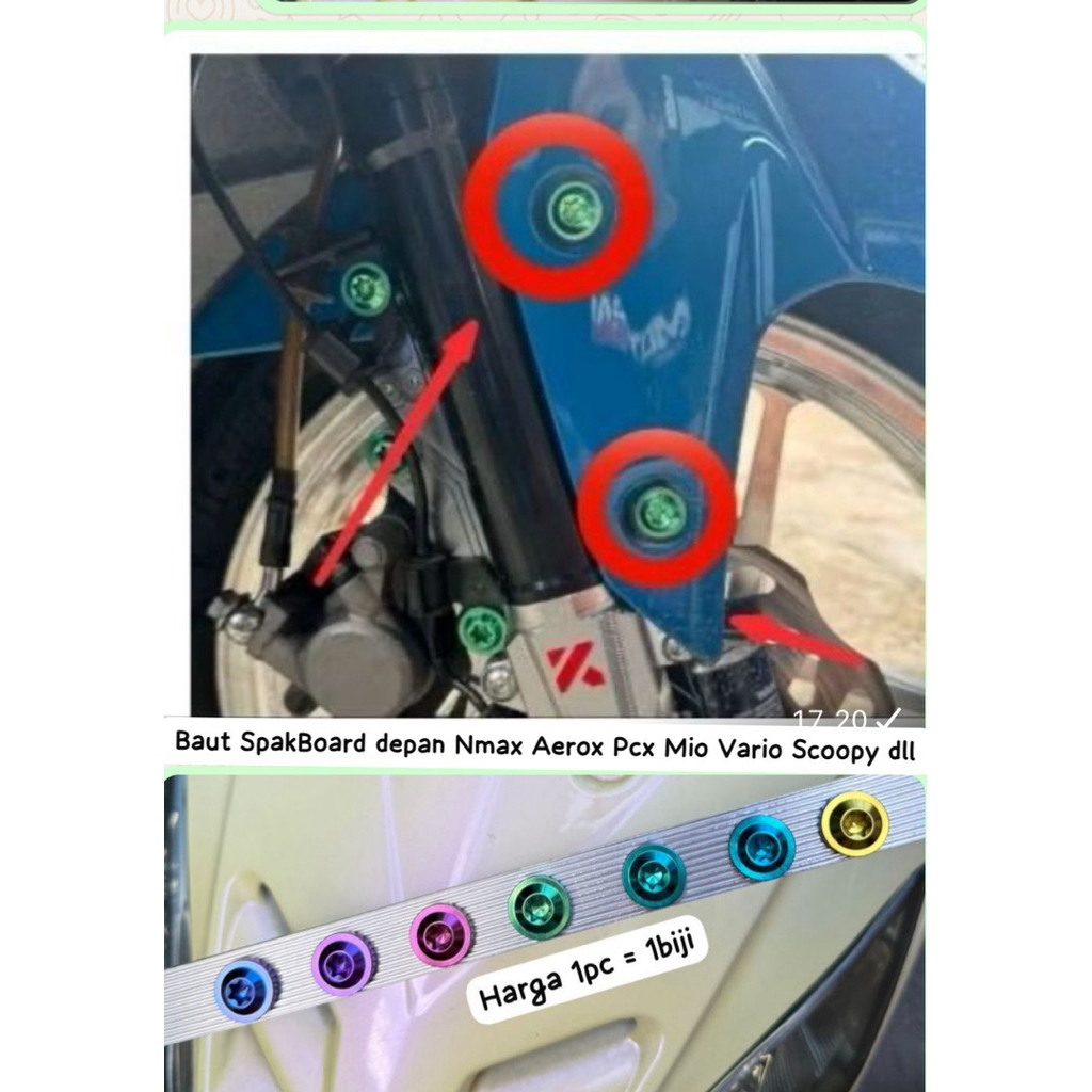 Jual BAUT SPAKBOR DEPAN TITANIUM VIETNAM MIO BEAT SCOOPY VARIO AEROX ...