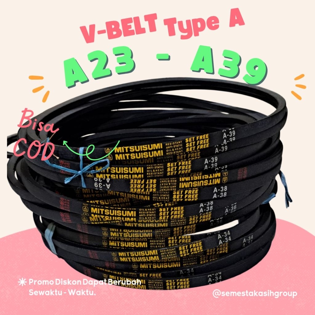 Jual V-BELT A23 A24 A25 A26 A27 A28 A29 A30 A31 A32 A33 A34 A35 A36 A37 ...