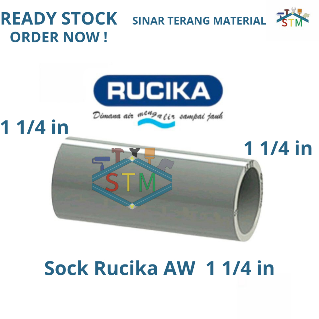 Jual Sock Aw 1 1/4" RUCIKA / Socket AW 1 1/4 Inch PVC Rucika | Shopee ...