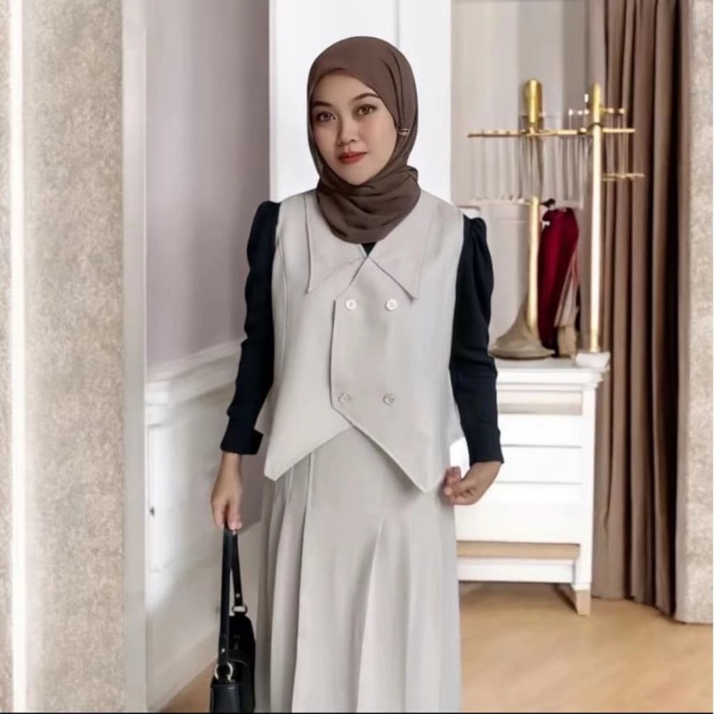Jual Evi Vest Wanita Basic Rompi Wanita Outer Atasan Tanpa Lengan Crop ...