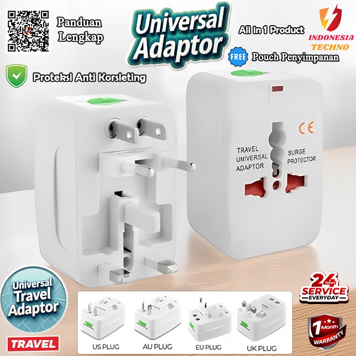 Jual KODE Y62F Universal Travel Adaptor USB Charger Adapter Colokan ...